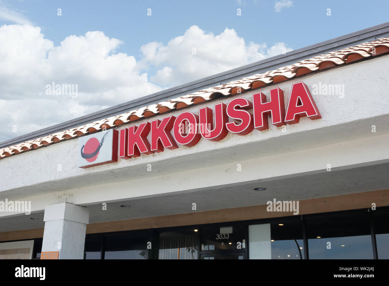 A store front sign for the Japanese ramen restaurant known as Ikkousha ...
