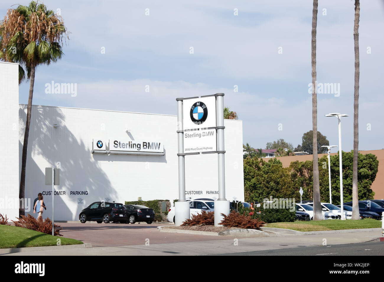A street view of the luxury car dealership known as Sterling BMW Stock ...