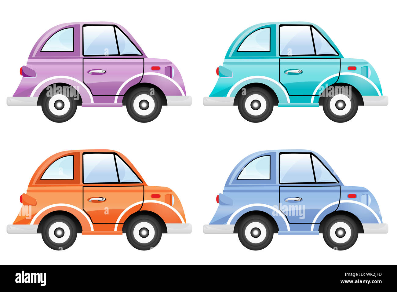 illustration of set of colorful cars on isolated background Stock Photo ...