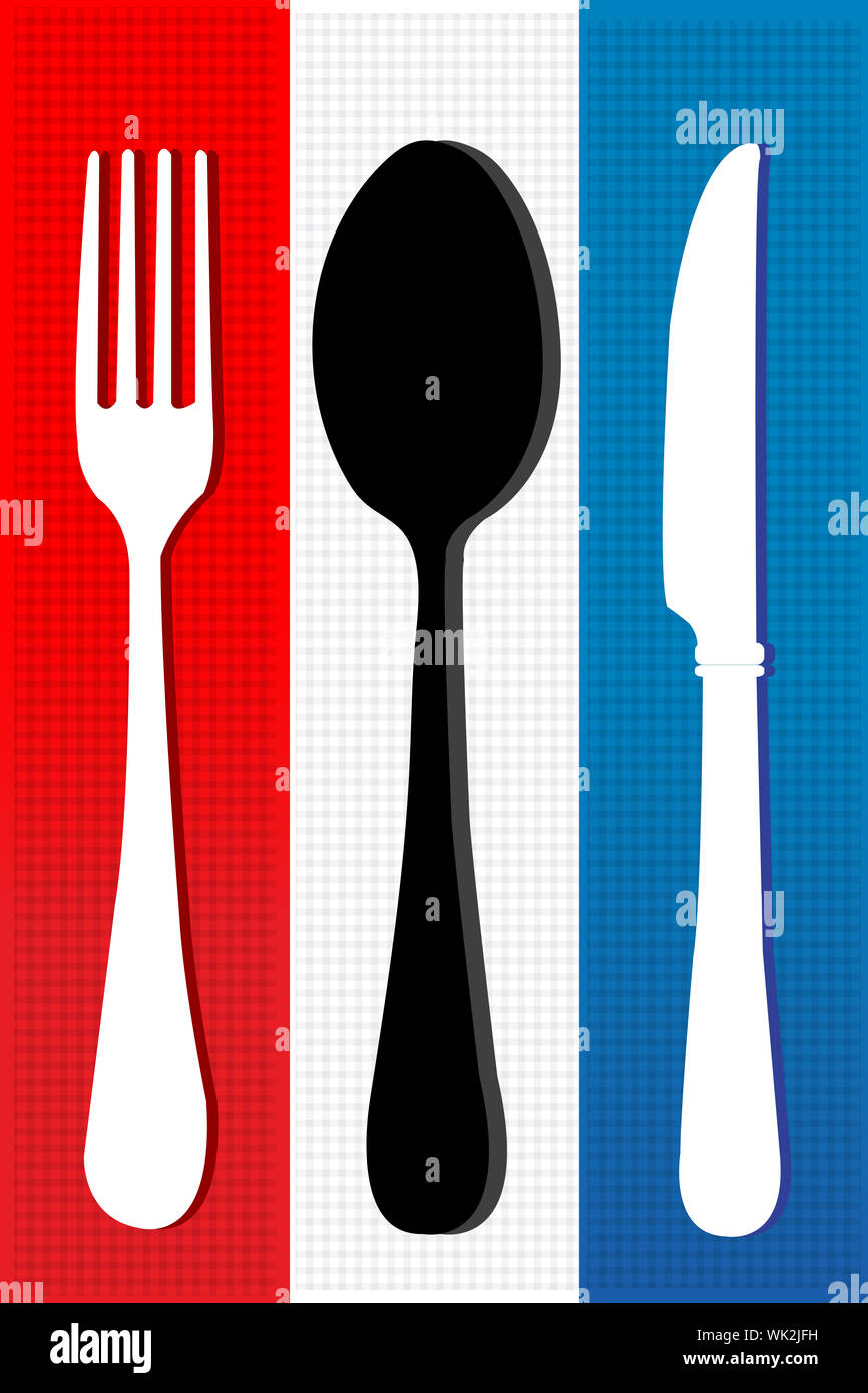 illistration of set of cutlery on colorful background Stock Photo - Alamy
