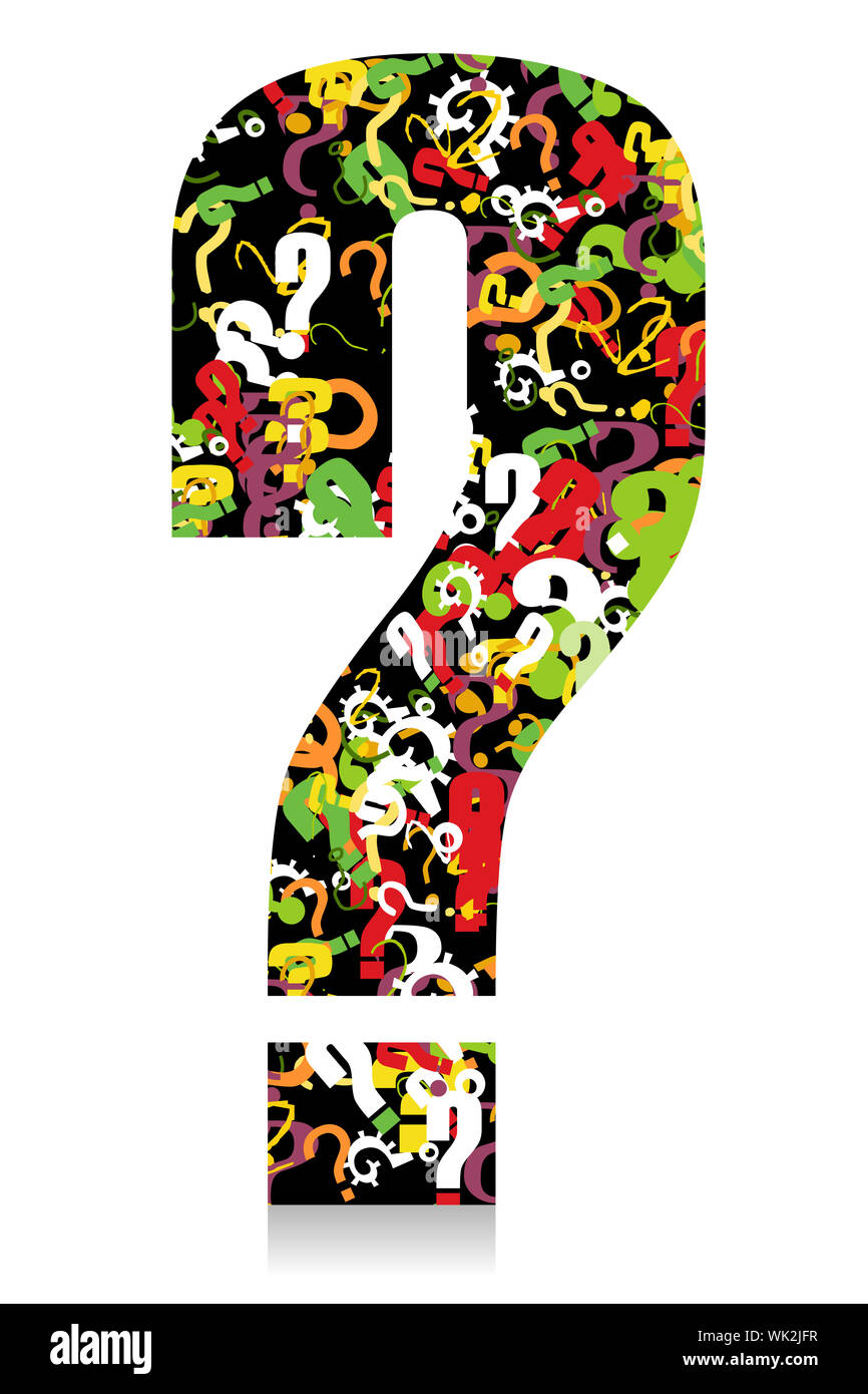 illustration of vector question mark formed from many question marks ...