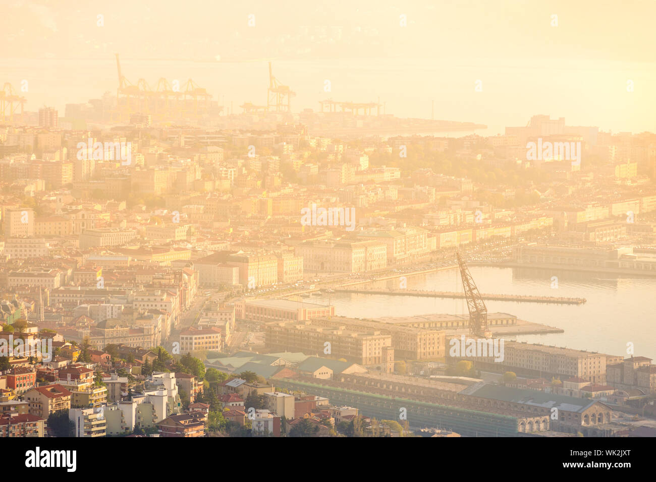 Aerial panoramic view of Trieste, Italy, Europe Stock Photo - Alamy