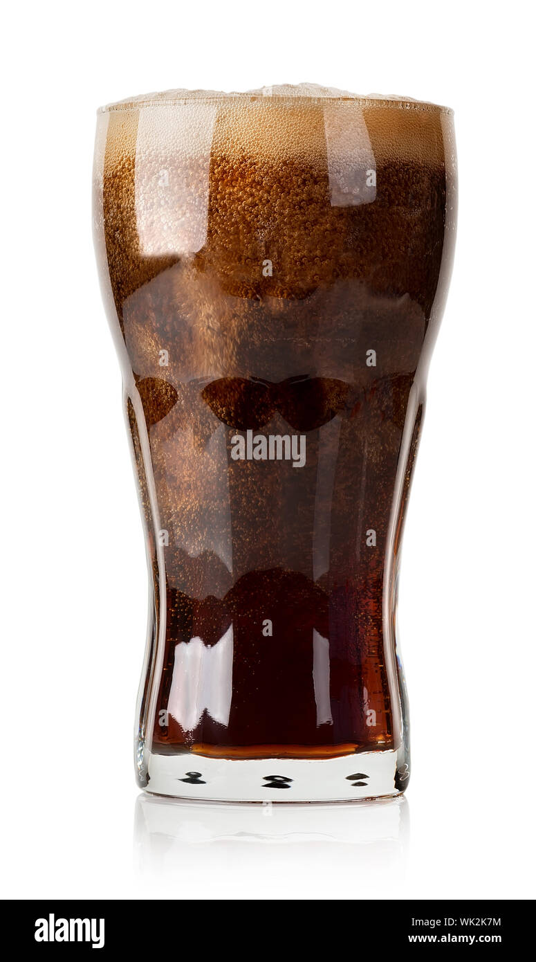 Cola with ice cubes isolated on white background Stock Photo - Alamy