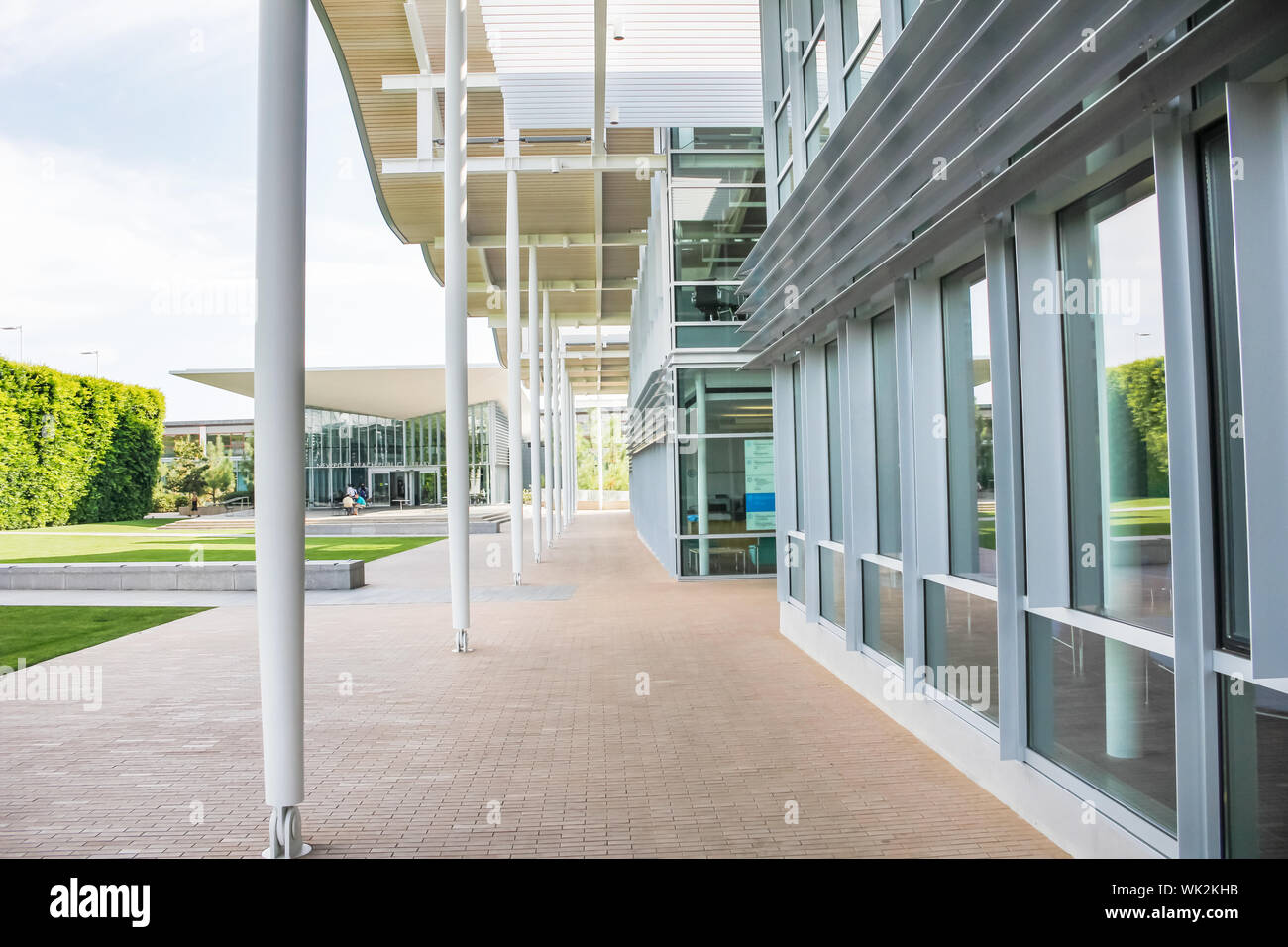 The modern architecture of the Newport Beach Public Library Stock Photo ...