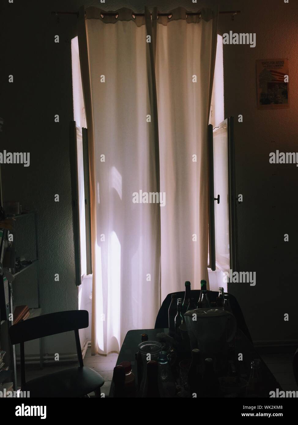 Dining Table By Window At Home Stock Photo - Alamy