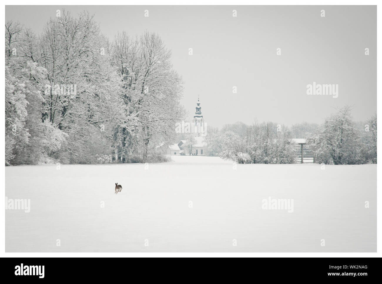 Snow covered church Cut Out Stock Images & Pictures - Alamy