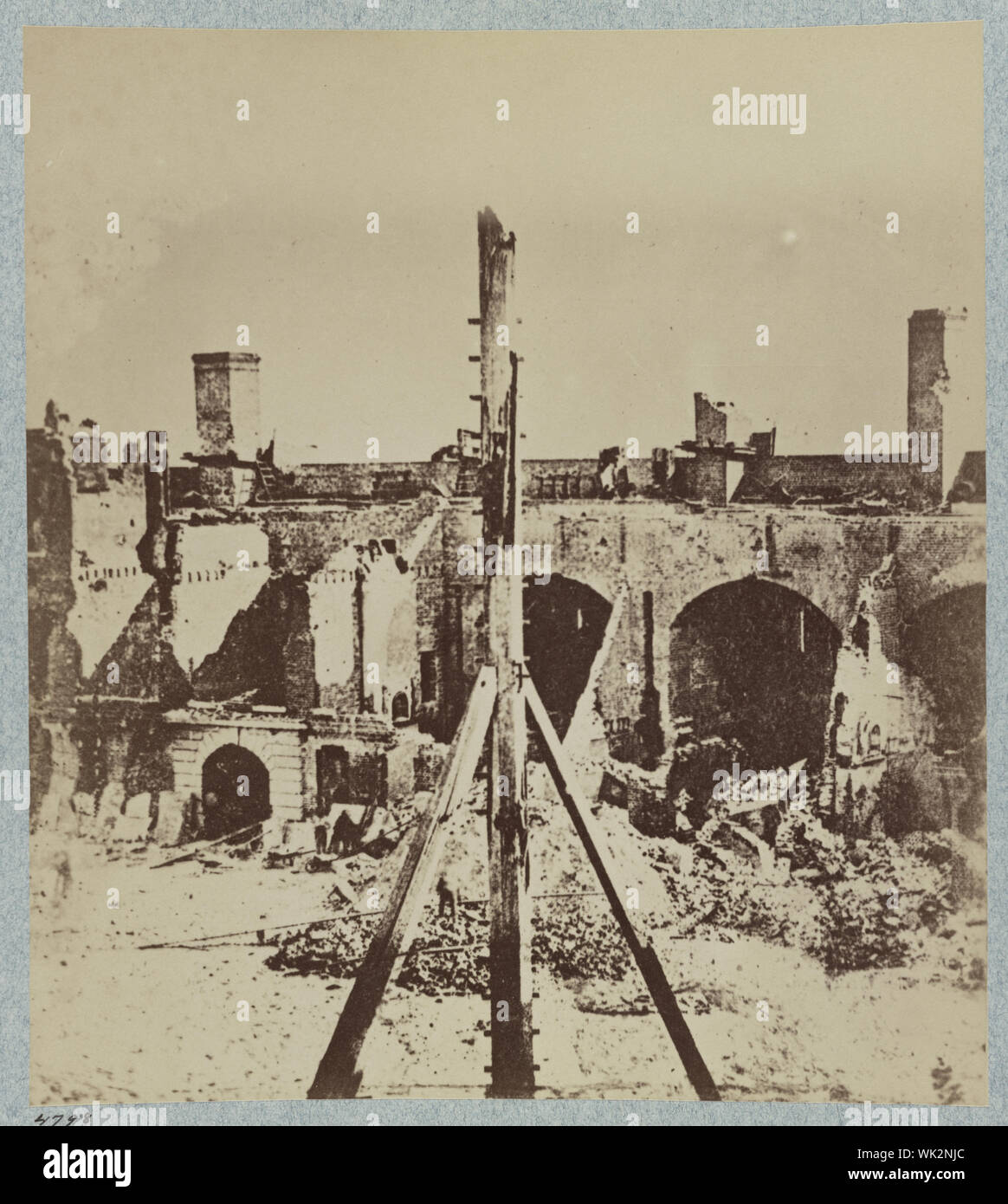 Interior of Fort Sumter in April 1861 after its surrender by U.S ...