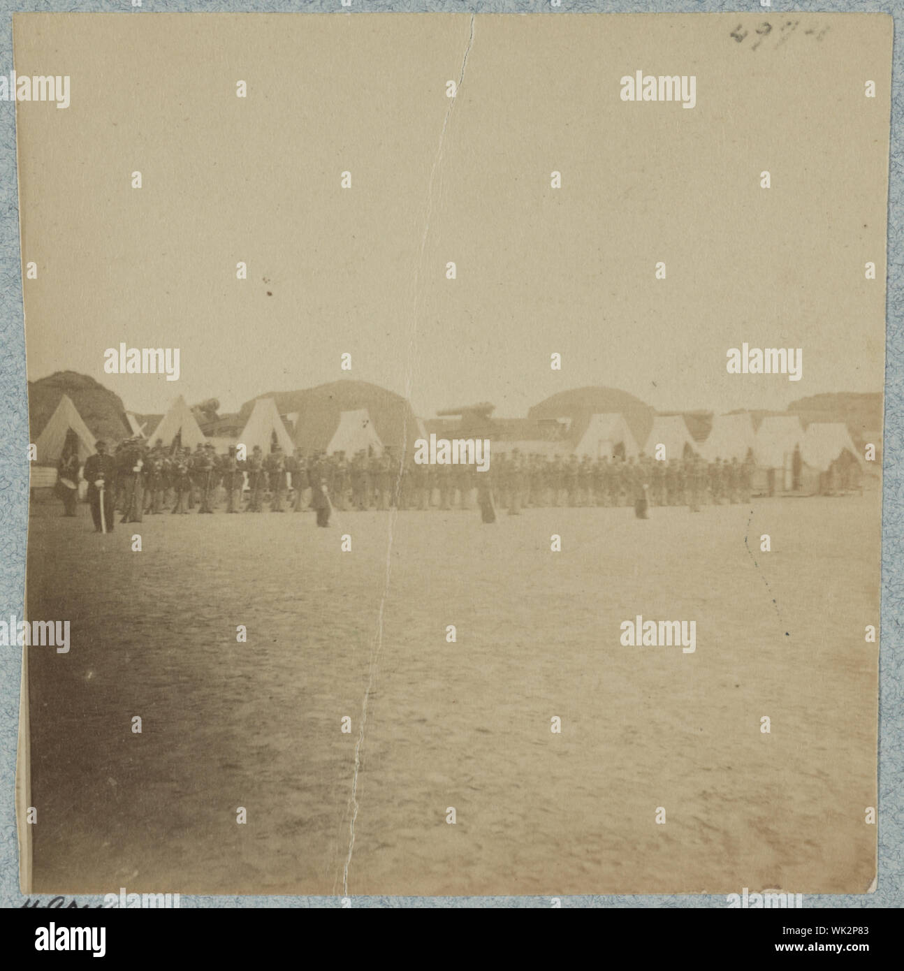 Interior of Fort Wagner, April, 1865 Abstract: Photograph shows Union ...