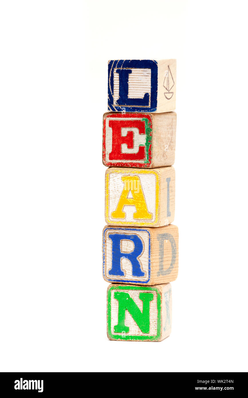 White letter block learn Cut Out Stock Images & Pictures - Alamy