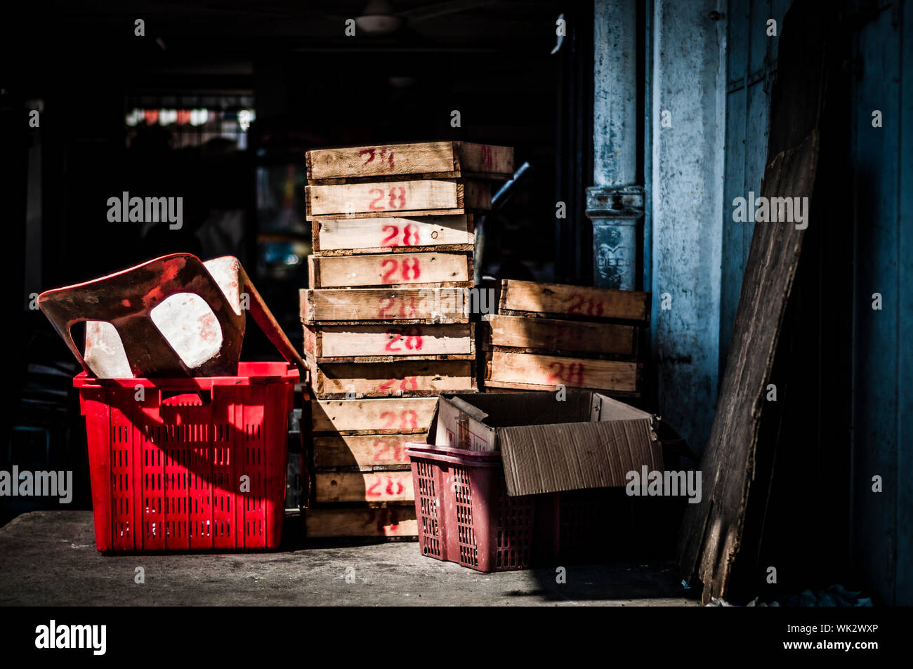 Wooden storage container hi-res stock photography and images - Alamy
