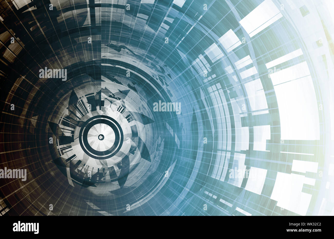 Technology Network with Moving Data Packets Stock Photo - Alamy