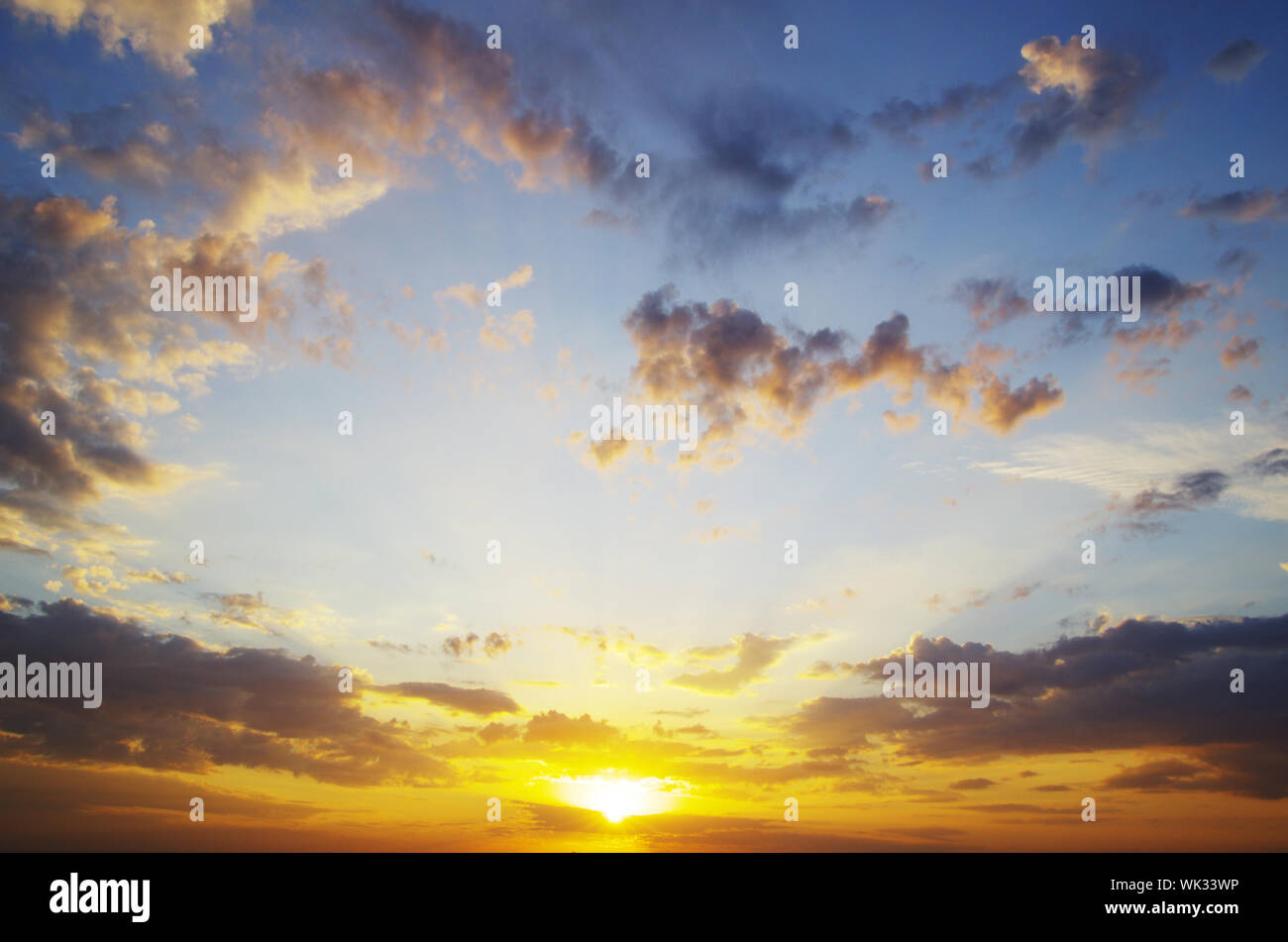 sky with clouds and sun Stock Photo - Alamy