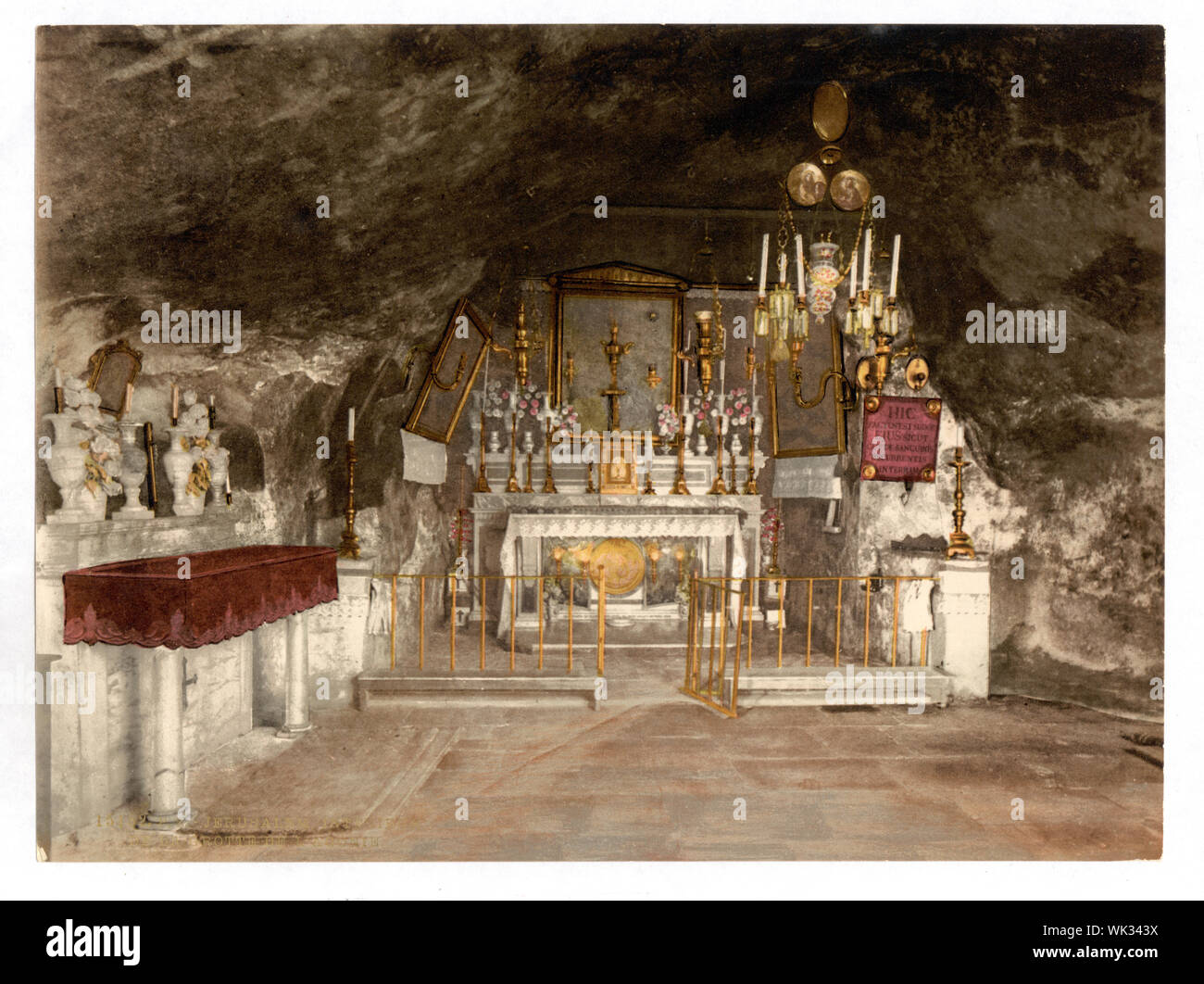 Interior of the Grotto of the Agony, Jerusalem, Holy Land Stock Photo ...