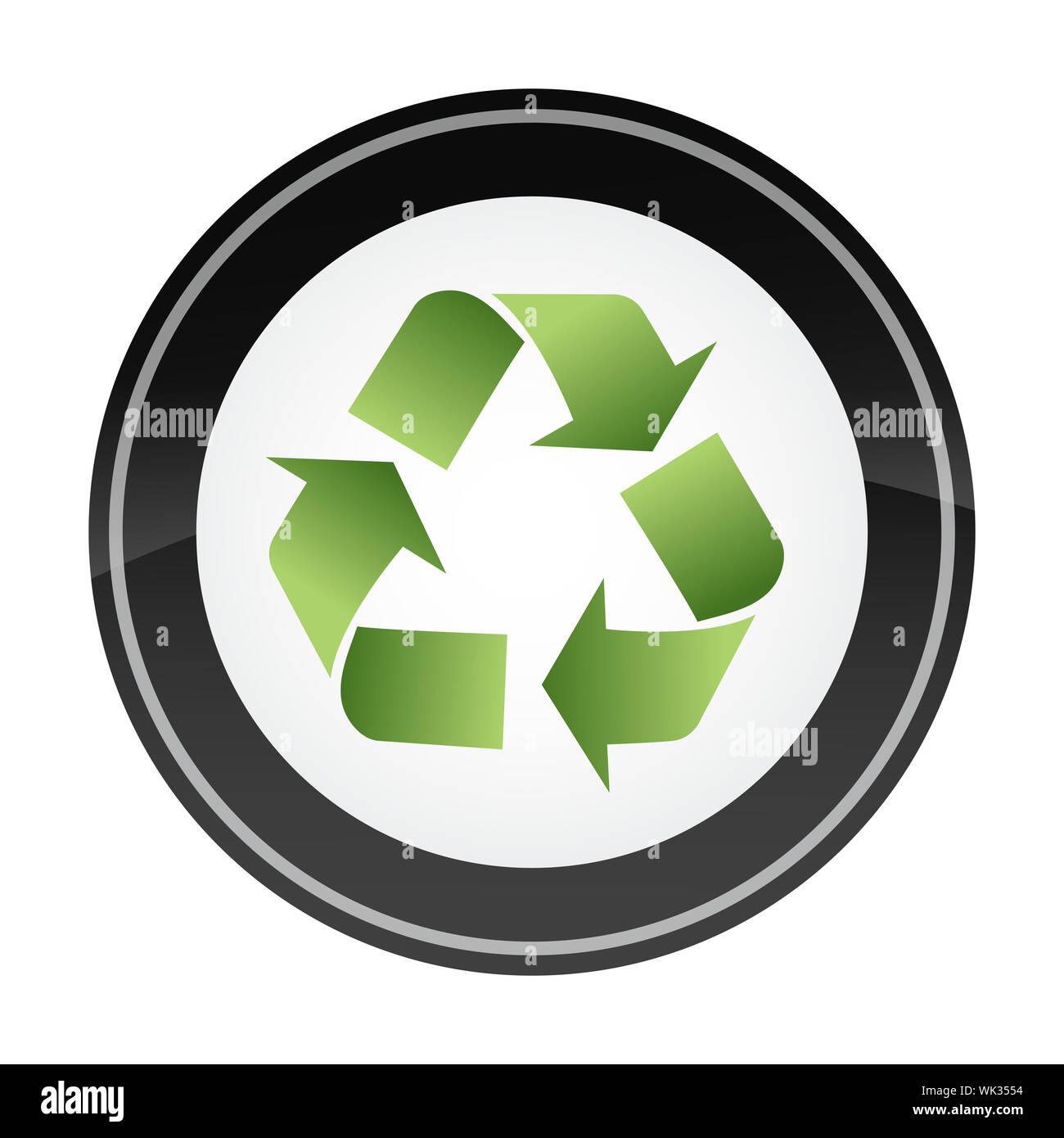 illustration of circular recycle icon on isolated background Stock ...