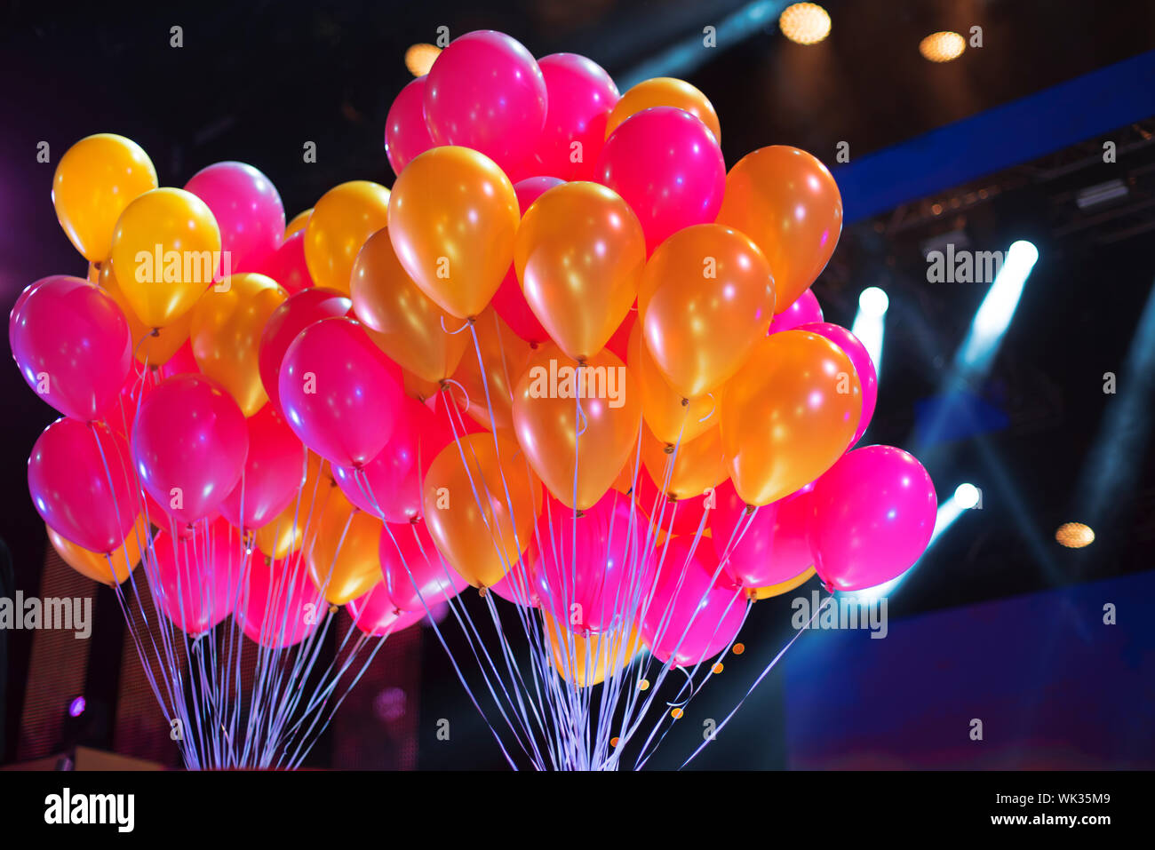 Blue yellow metallic balloons hi-res stock photography and images - Alamy
