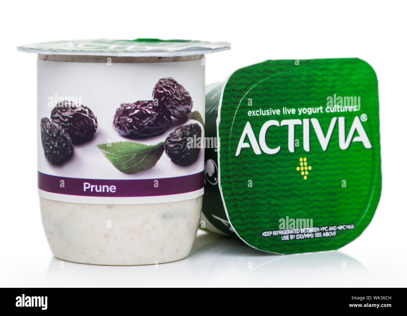 LONDON, UK - AUGUST 18, 2019: Cup of Activia exclusive live yogurt ...