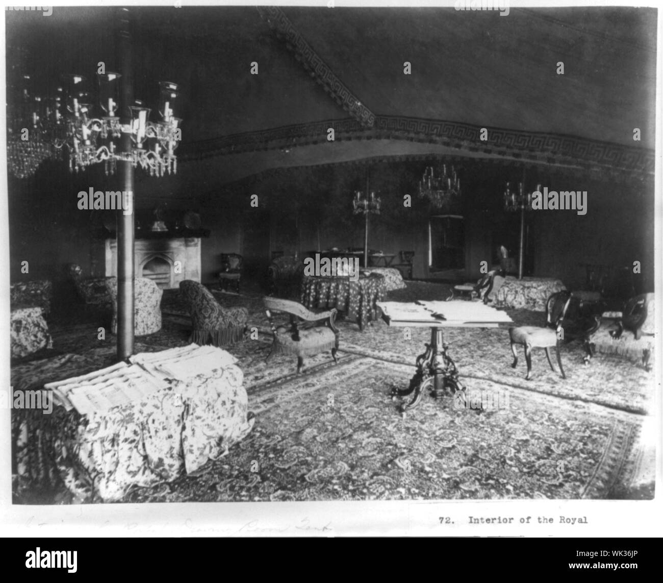 Interior of the royal drawing-room tent Stock Photo - Alamy