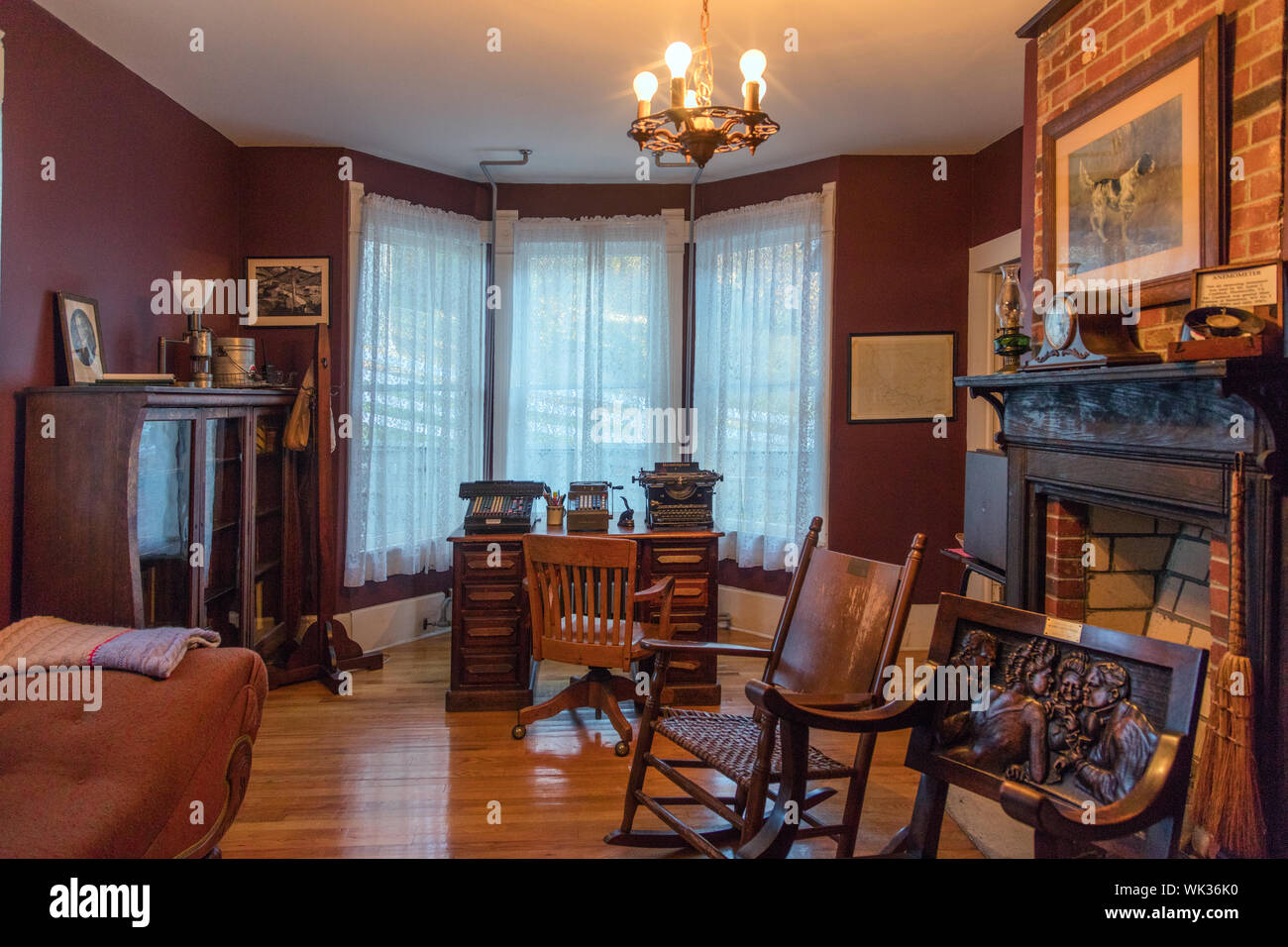 Interior of the mine superintendent's house in one of the recreated ...