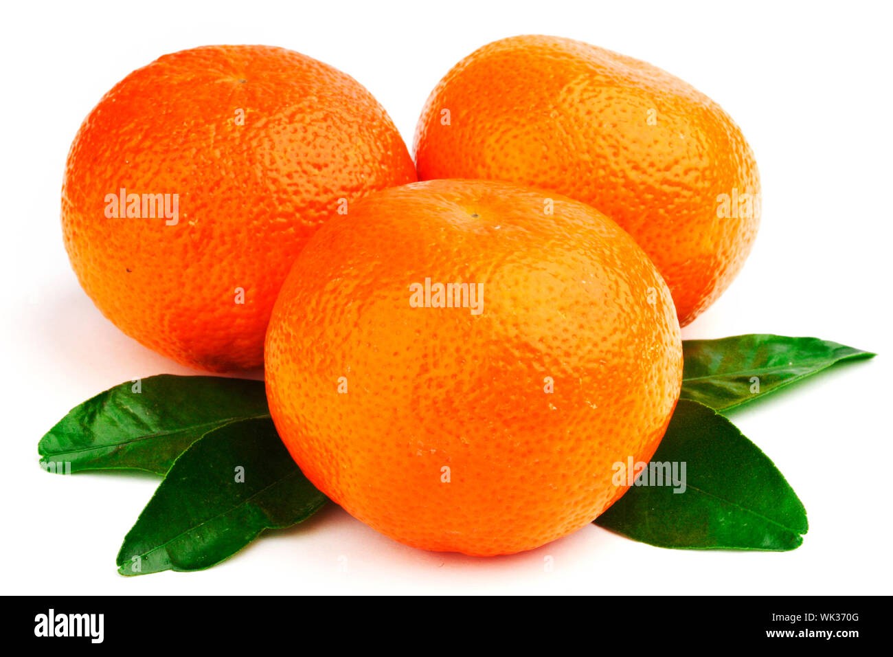 Fresh orange fruit with leaf isolated on white background Stock Photo ...