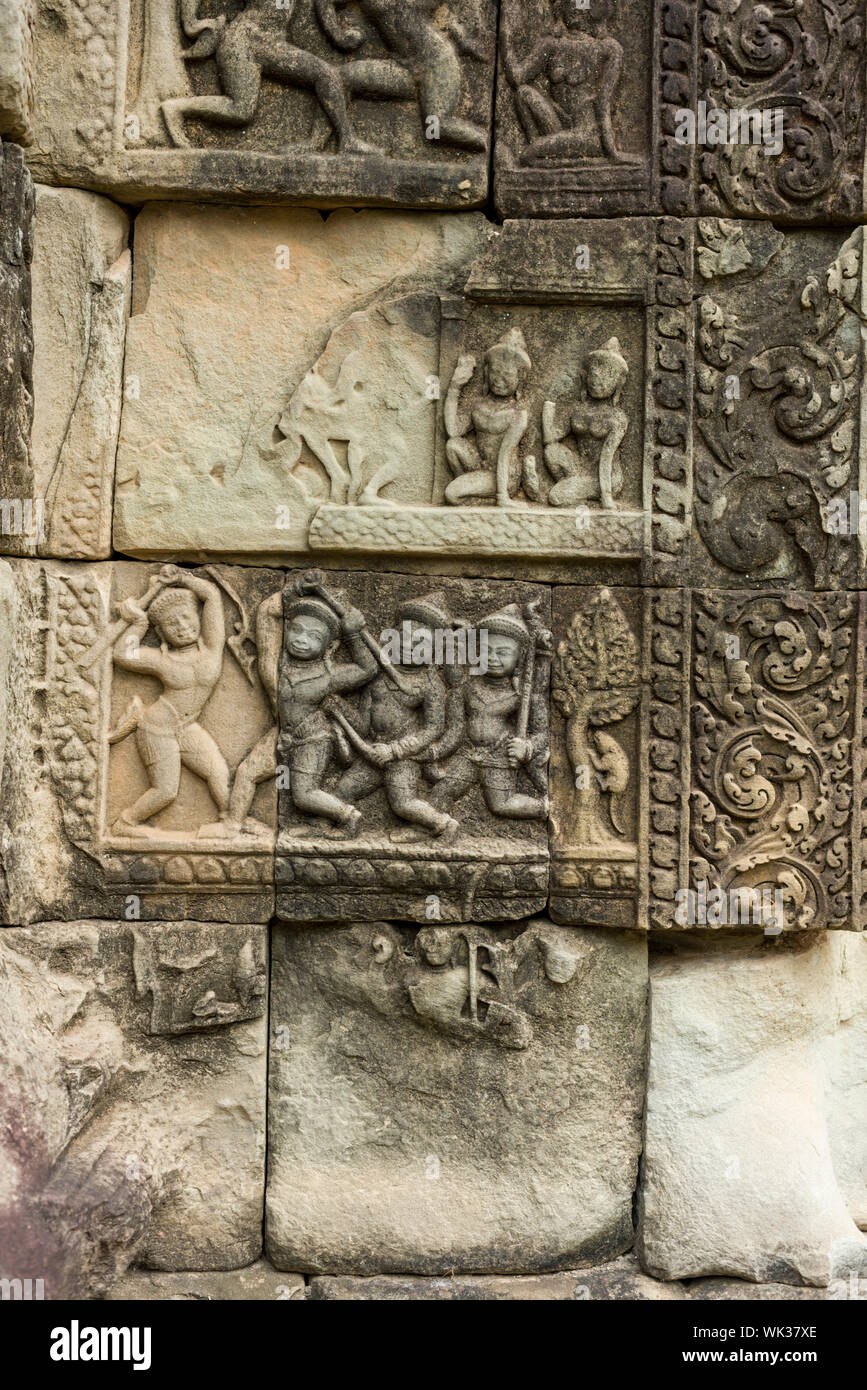 bas-relief at Baphuon Temple in Angkor Thom, Unesco World Heritage Site ...