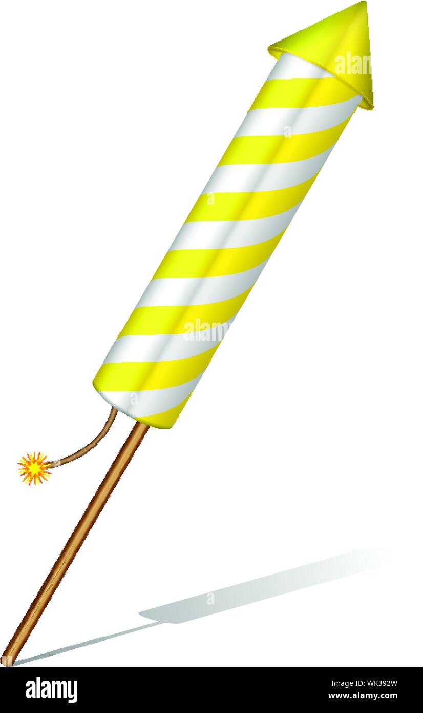 Firework rocket on a white background. Vector illustration Stock Vector ...