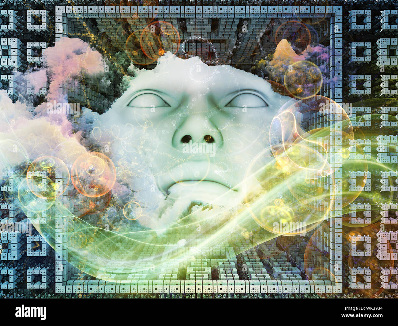 Beyond Human series. Arrangement of human, fractal and natural forms on ...