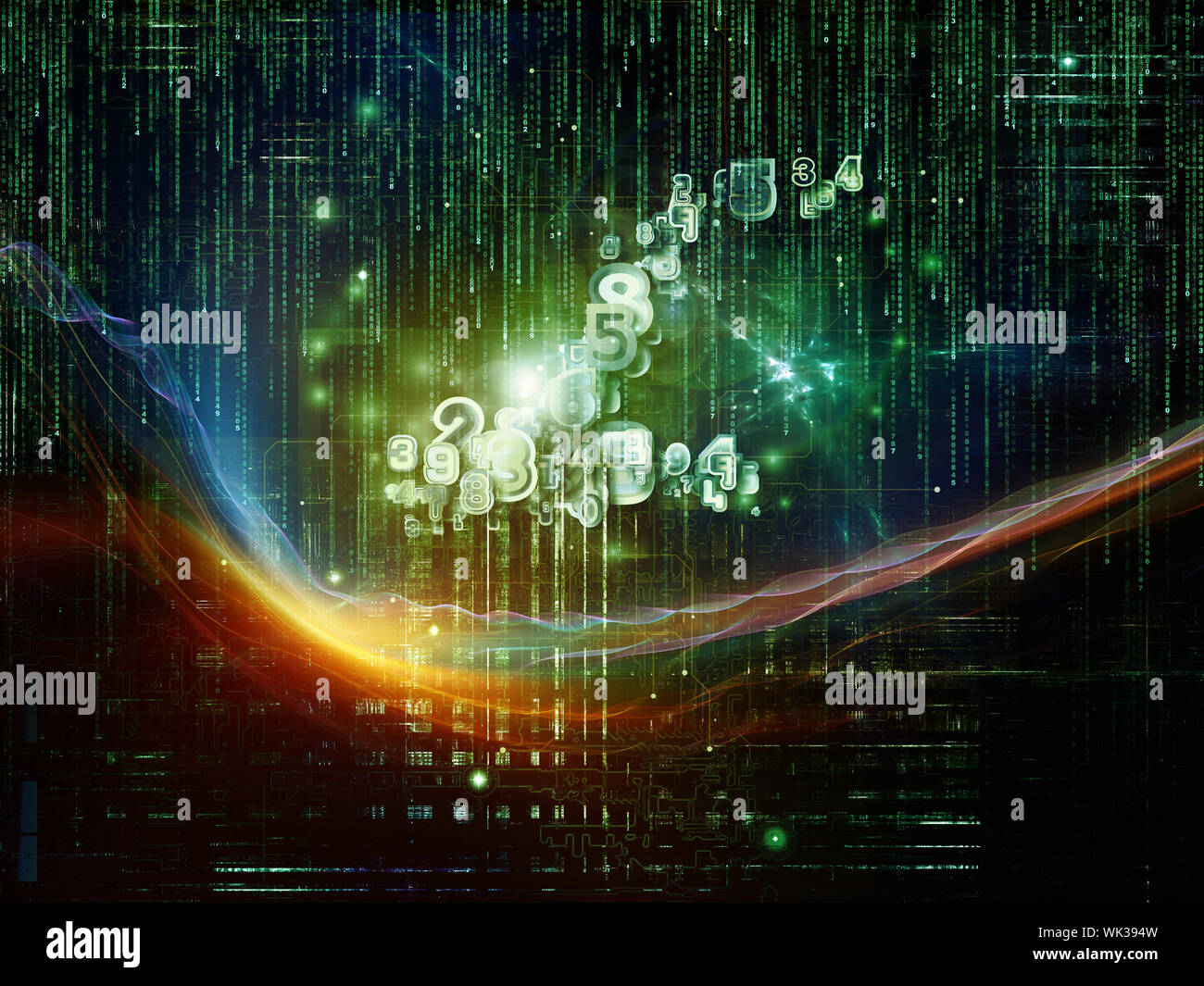 Light of Logic series. Interplay of numbers, lights and design elements ...