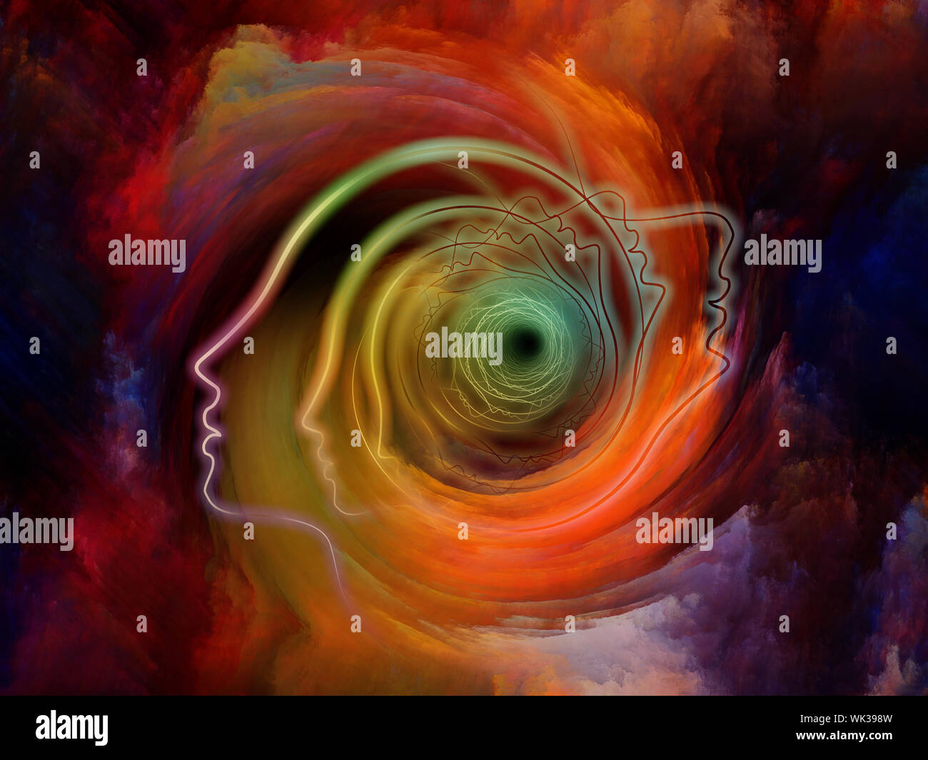 Internal Recurrence series. Composition of human profile and fractal ...