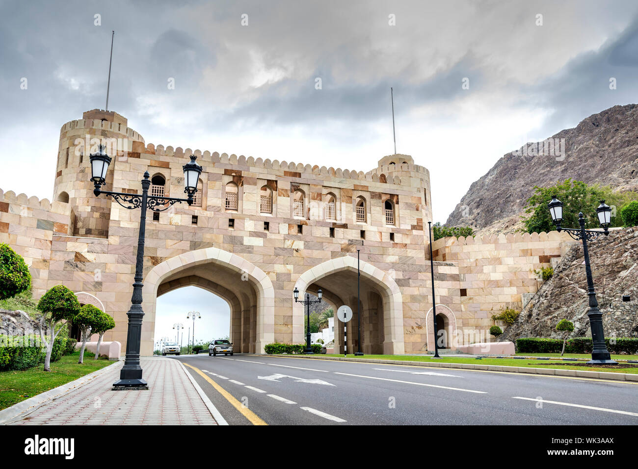 City gate in Muscat, Oman, on a cloudy day Stock Photo - Alamy