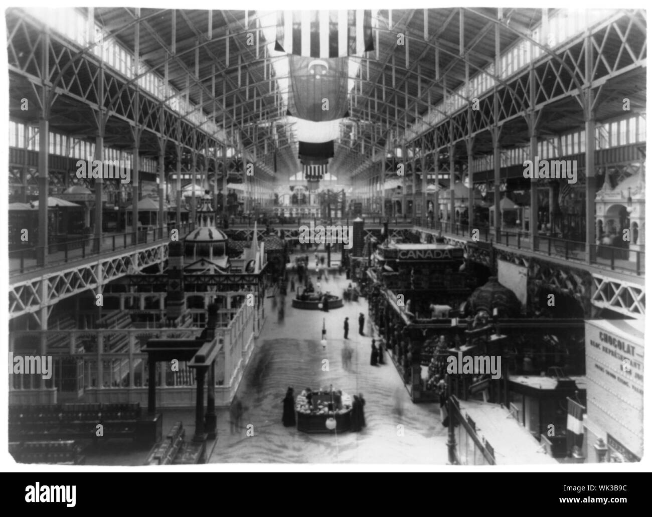 Interior view of exhibit hall at World's Columbian Exposition, Chicago ...