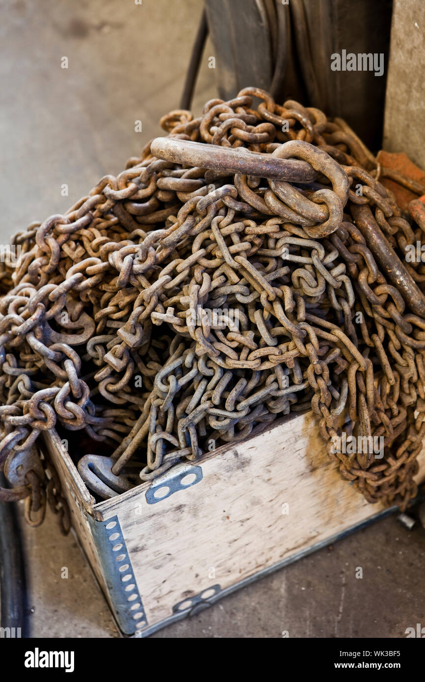 Rusty Chains in industrial environment Stock Photo - Alamy