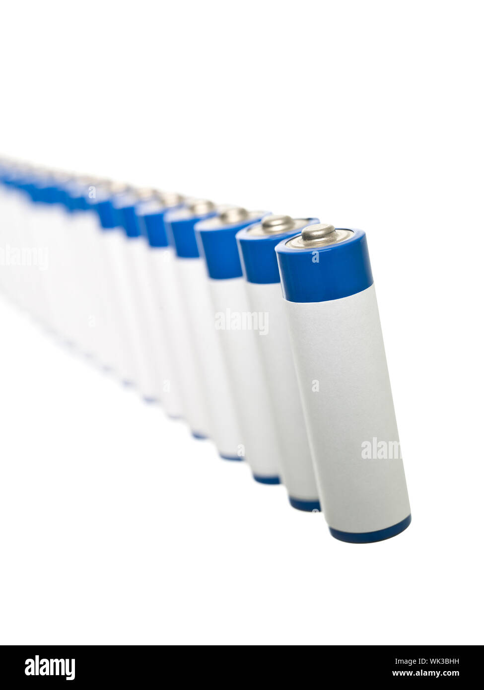 Row of battery isolated on white background Stock Photo - Alamy
