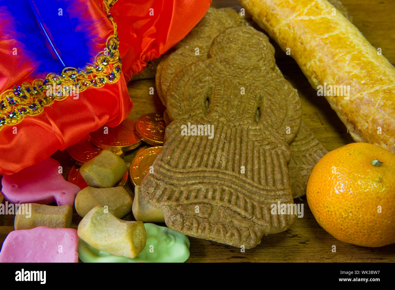 Traditional Sinterklaas candy with hat of Black Piet Stock Photo - Alamy