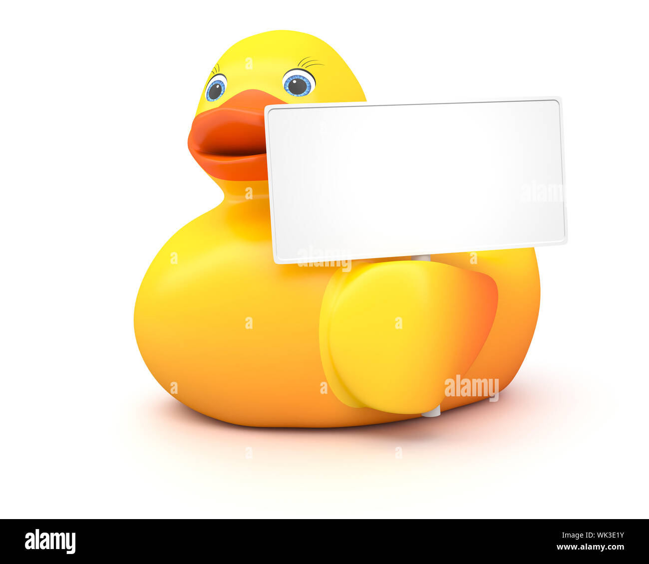 An image of a nice rubber duck with a blank sign Stock Photo - Alamy
