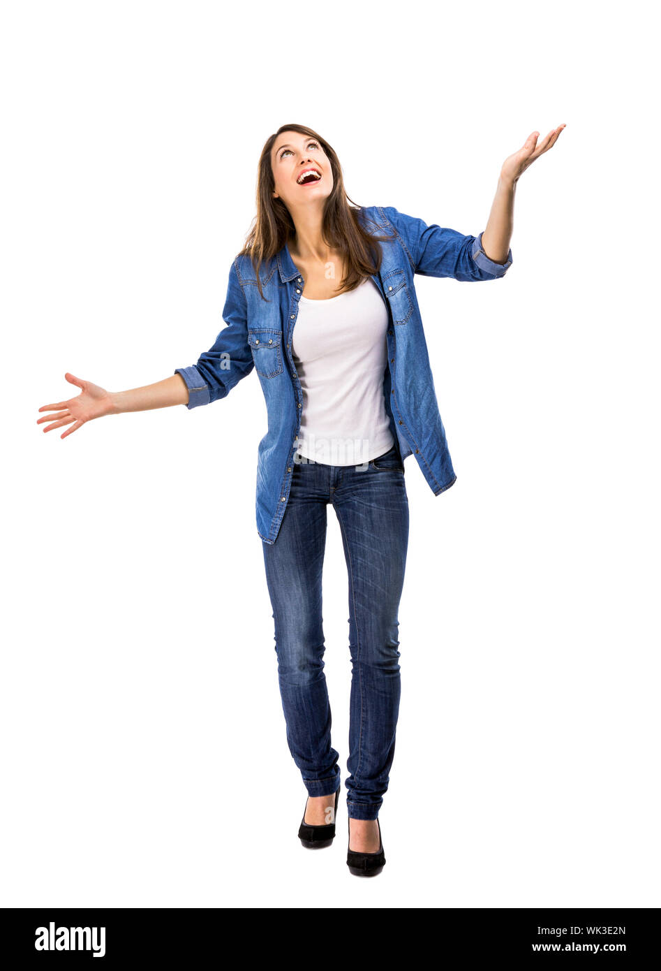 Girl trying catch something from hi-res stock photography and images ...