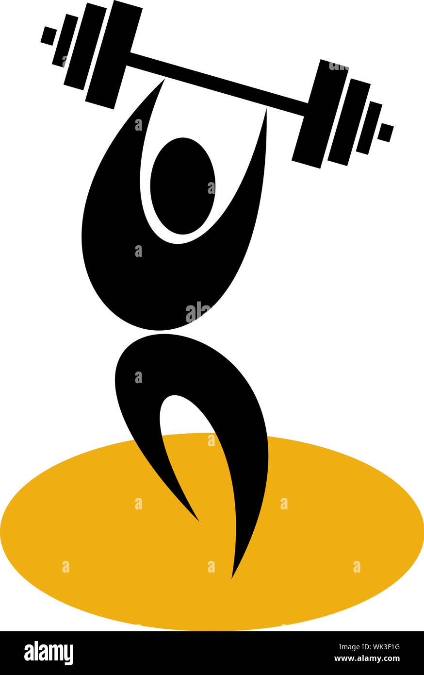 illustration of a Weightlifer lifting weights Stock Photo - Alamy