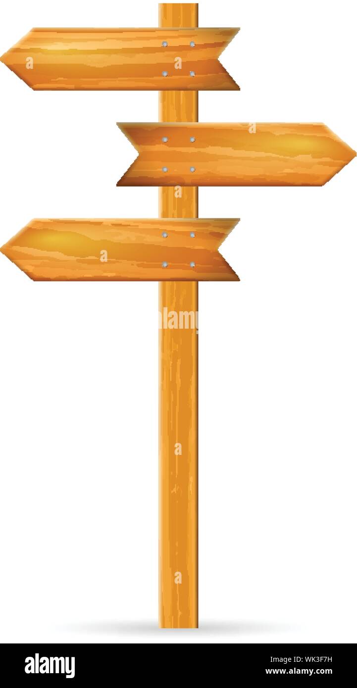 Wooden sign post on a white background Stock Vector Image & Art - Alamy