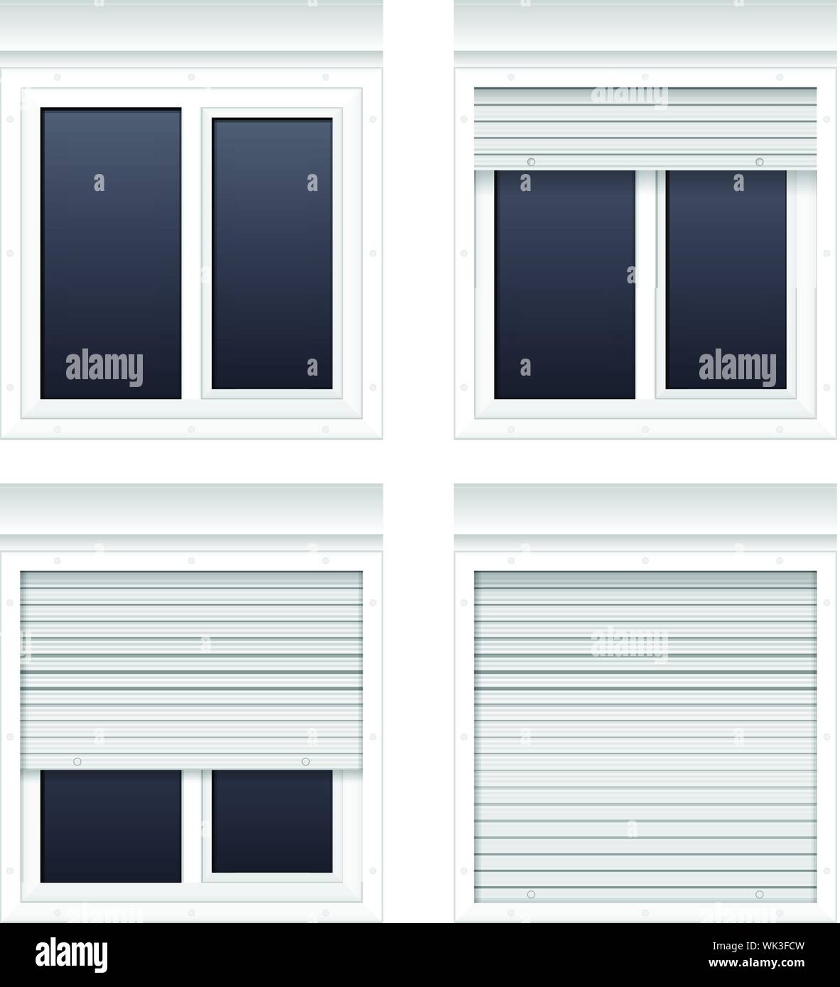 Window with rolling shutters on a white background Stock Vector Image ...