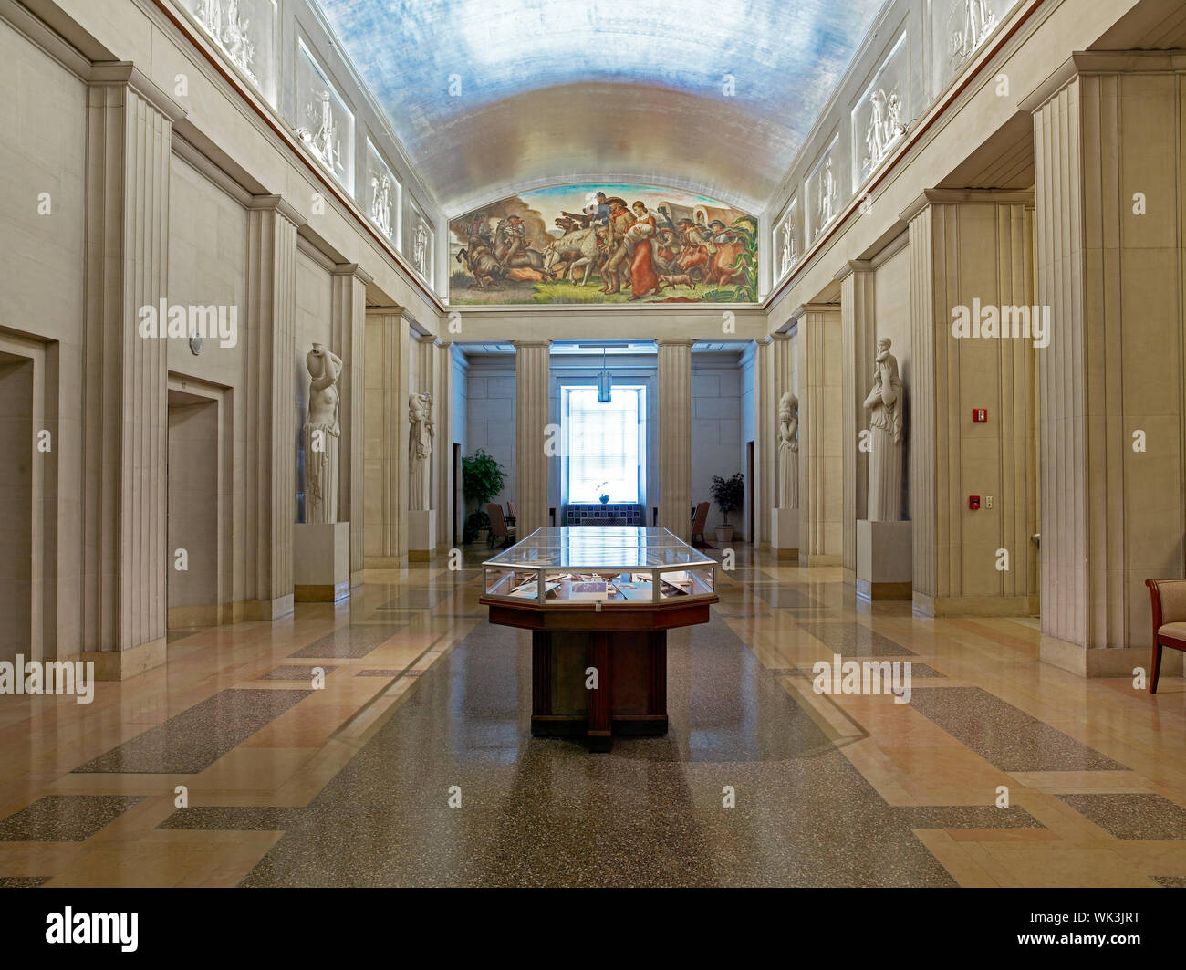 Interior, fifth floor lobby, Department of State, Harry S. Truman ...