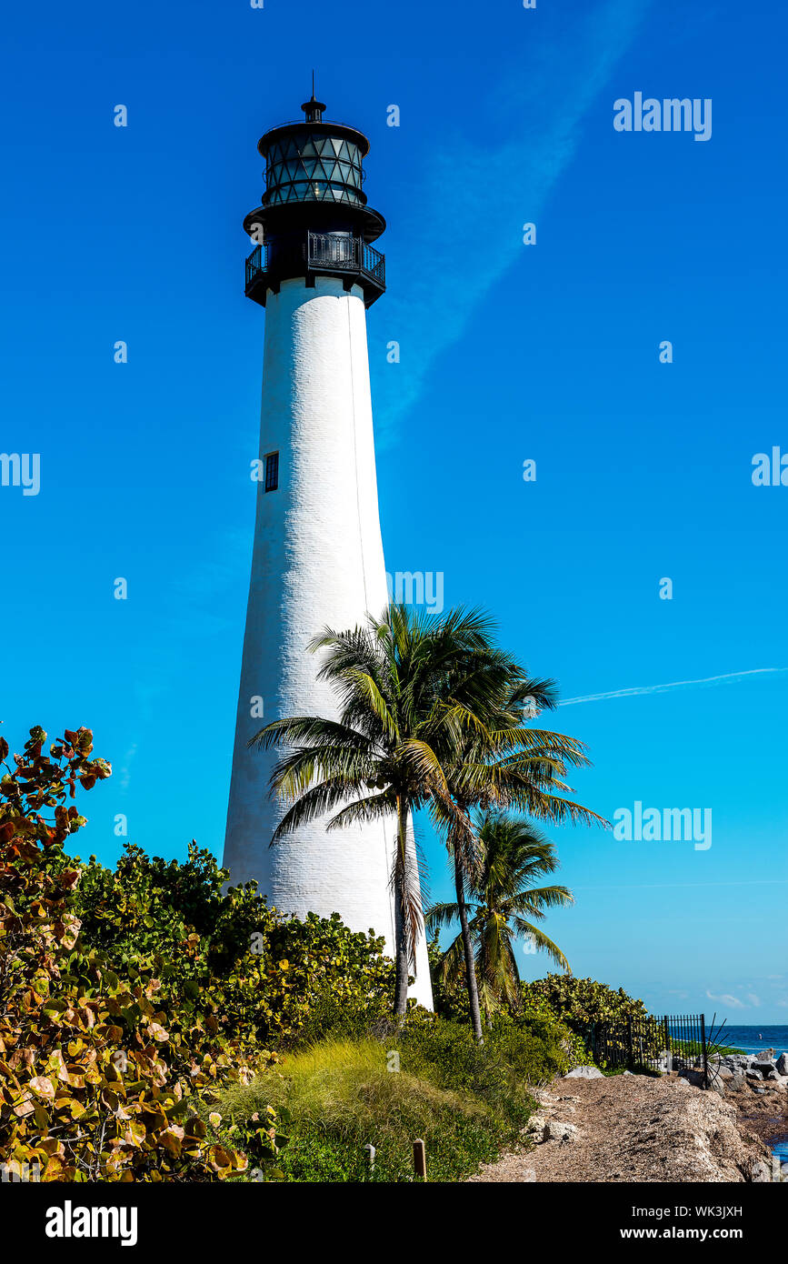 Cape Florida Lighthouse, Key Biscayne, Miami, Florida, USA Stock Photo ...