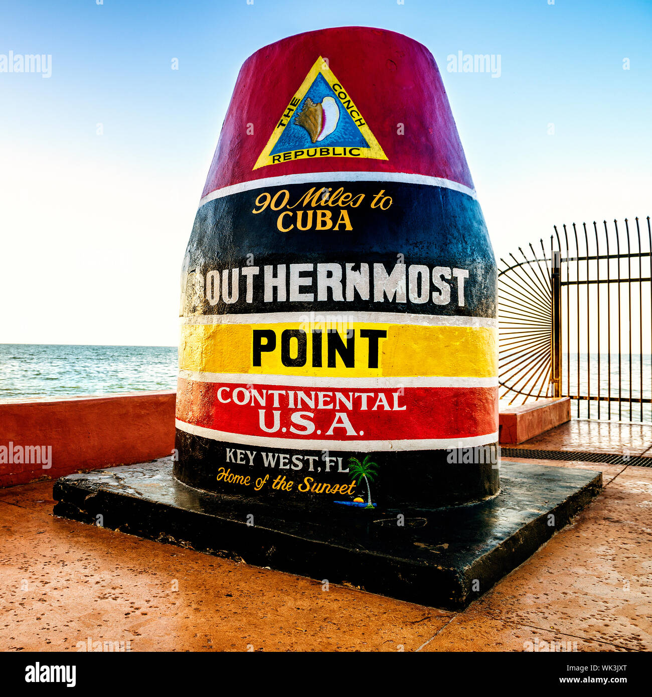 Famous Key West, Florida Buoy sign marking the southernmost point Stock ...