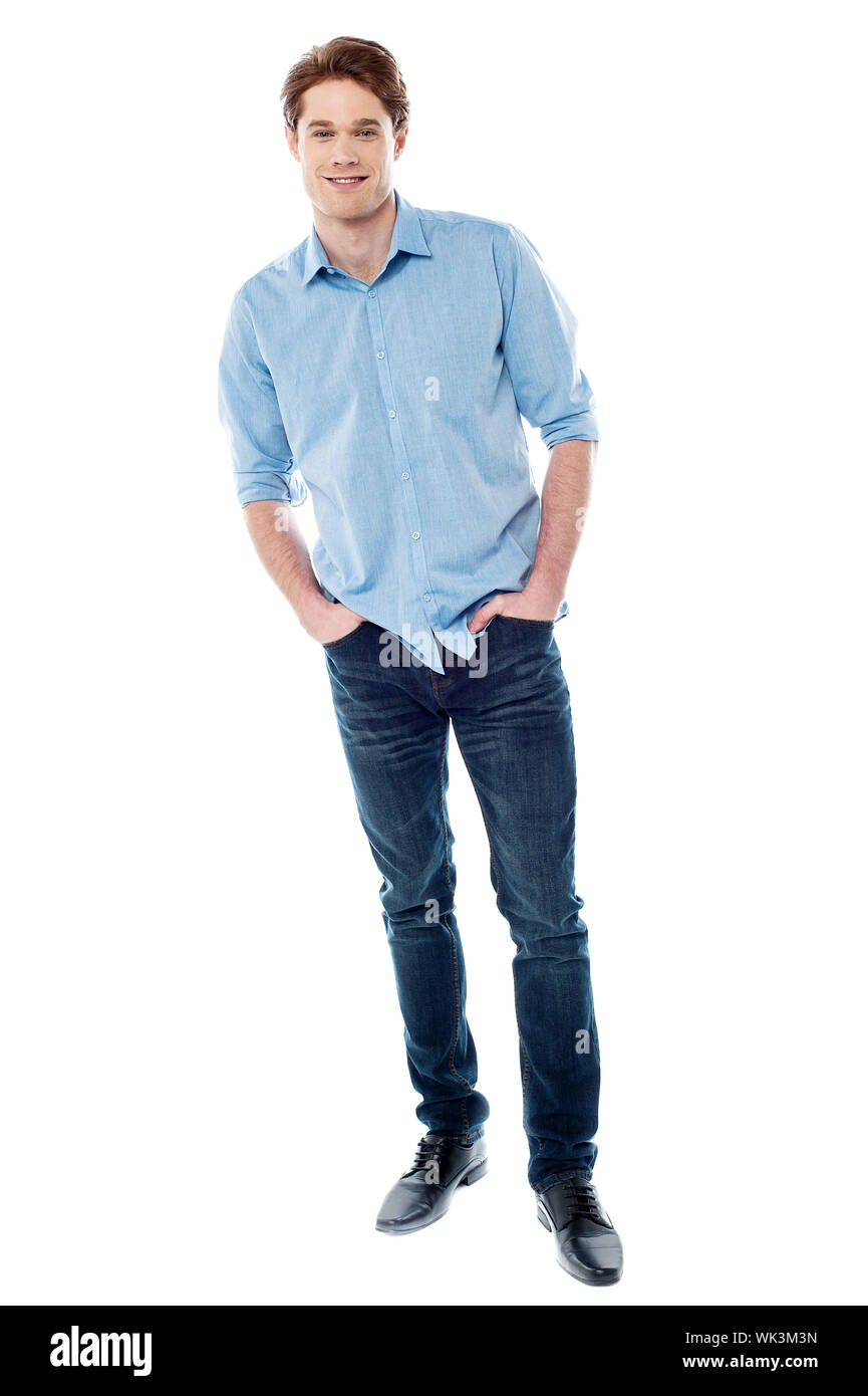 Handsome young guy posing casually Stock Photo - Alamy