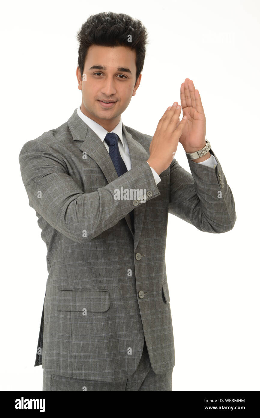 Business man clapping smiling isolated hi-res stock photography and ...