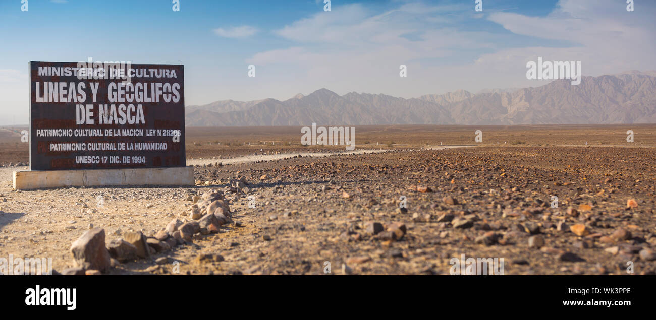 Mysterious Nazca lines on desert in Peru, South America Stock Photo - Alamy
