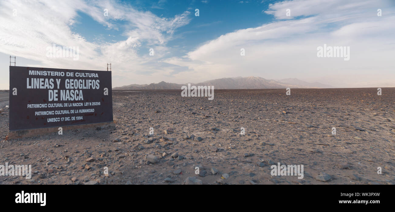 Mysterious Nazca lines on desert in Peru, South America Stock Photo - Alamy