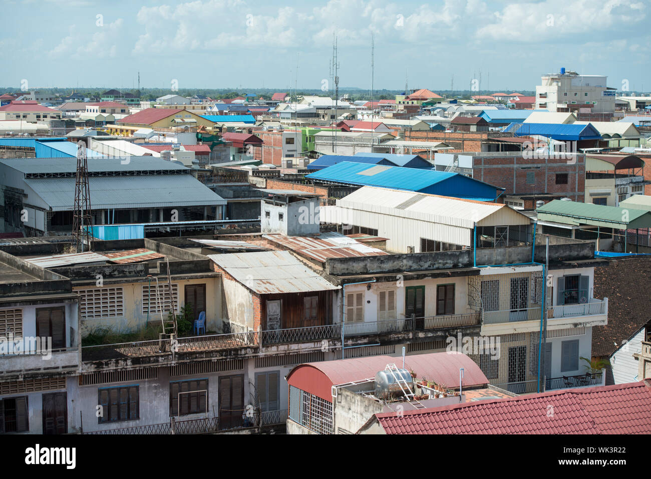 a view of the city centre of Battambang in Cambodia. Cambodia ...