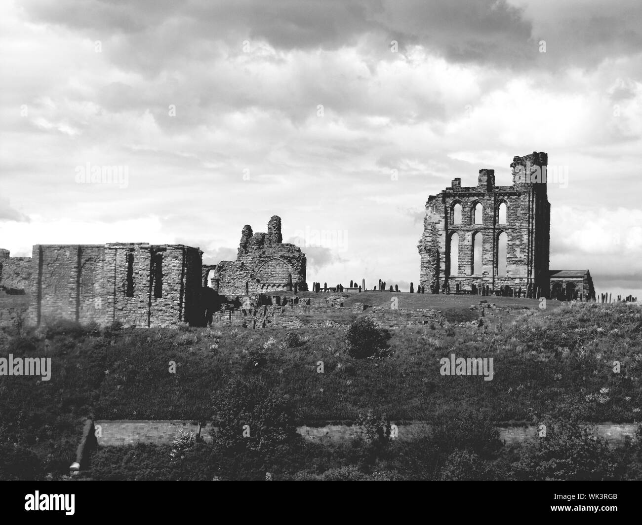 Tynemouth castle and priory Black and White Stock Photos & Images - Alamy