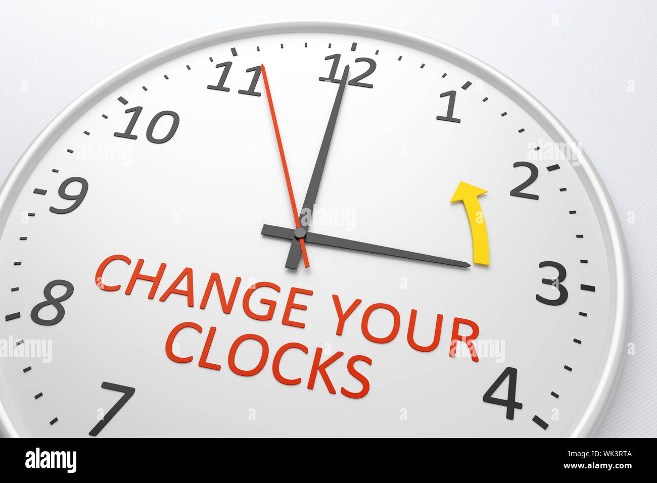 An image of a nice clock with text change your clocks Stock Photo - Alamy