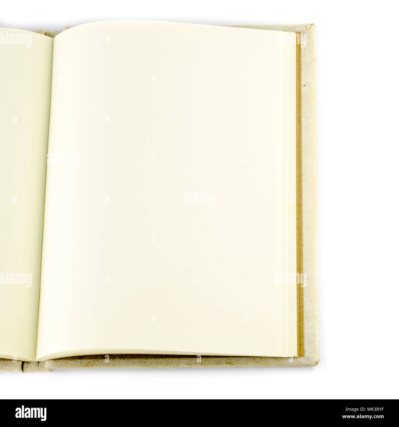 open diary isolated on white background Stock Photo - Alamy