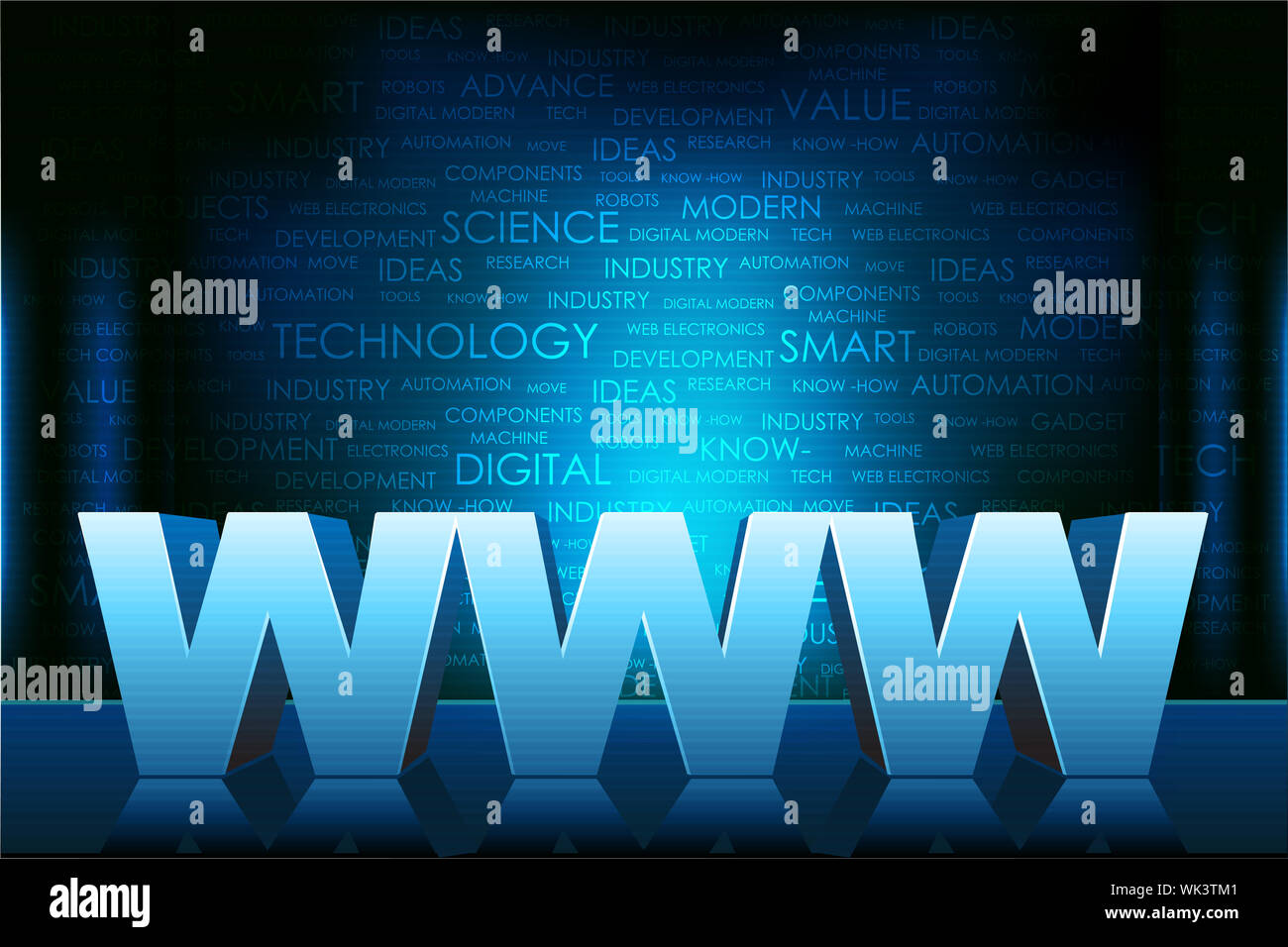 illustration of www text on technology typography background Stock ...